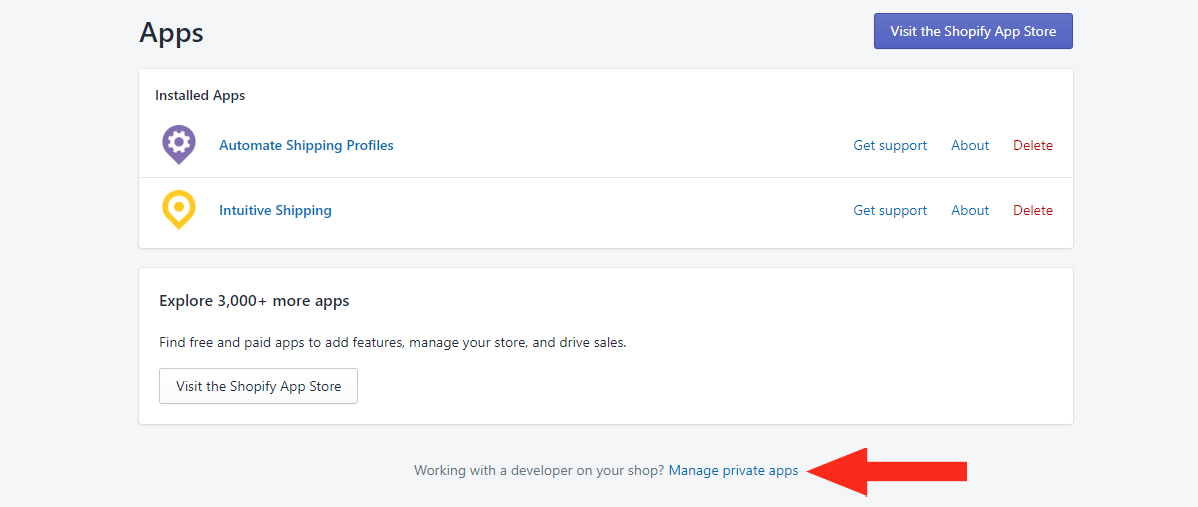 How To Create Private App Credentials – Intuitive Shipping Help Center